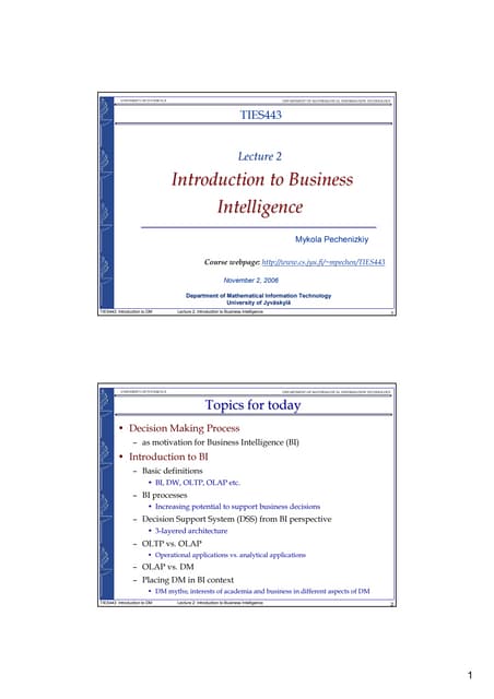 Introduction to Business Intelligence | PPT