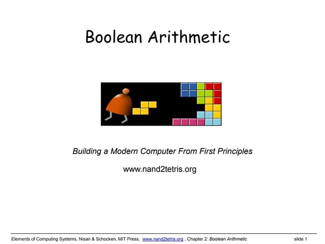 Lecture 02 Boolean Arithmeticppt 2779