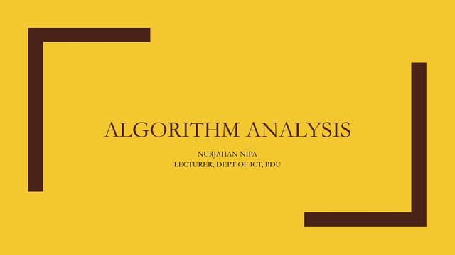 Lecture 03 Algorithm Analysis Ppt