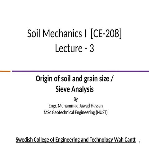 Geotechnical Engineering-I [Lec #8: Hydrometer Analysis] | PPSX