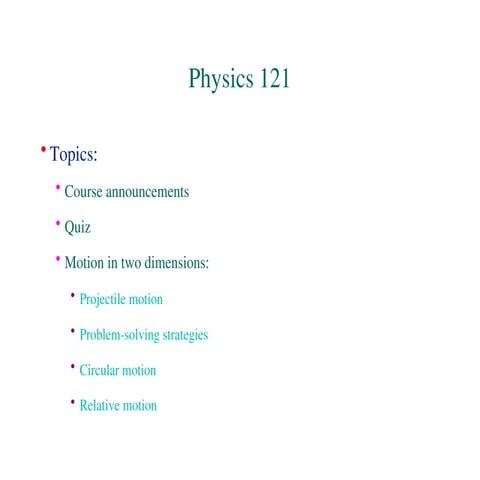 Relative motion in 1D & 2D | PPTX