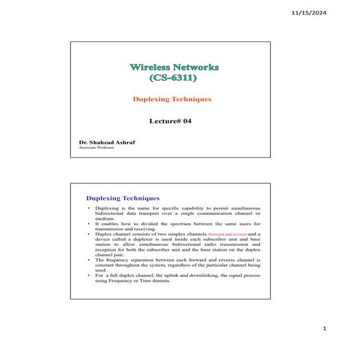 Lecture 04 Multiple Access Techniquespdf