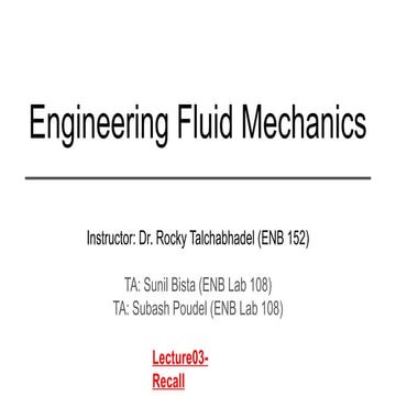 Lecture 4 of the fluid mechanics class 2024 | PPT
