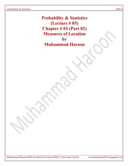 Lecture 04 Part 01 Measure Of Location Pdf 7506