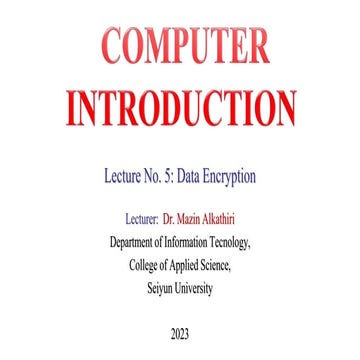 Computer Introduction-Lecture05 | PPT