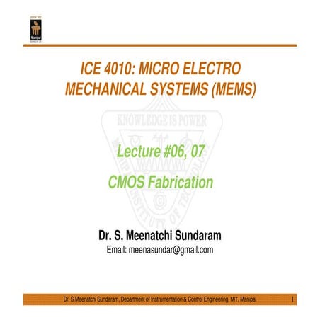 Lecture 06,07 cmos fabrication | PDF