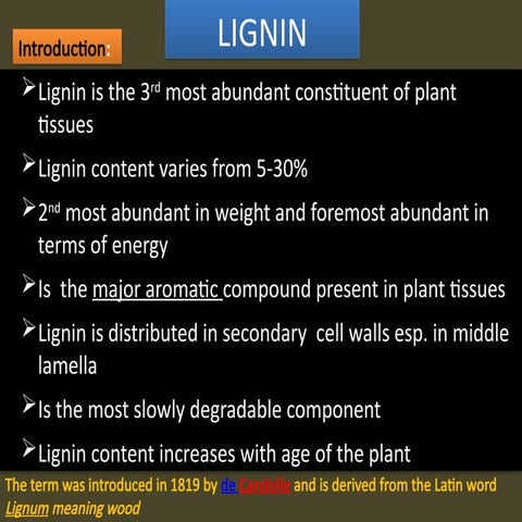 Cell biology of Lignification in plants | PPTX
