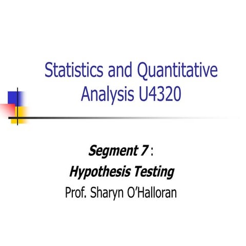 Statistical tools in hypotheses testing design | PPT