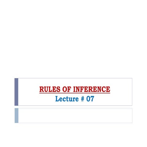 Rules Of Inference In Discrete Structures Ppt 