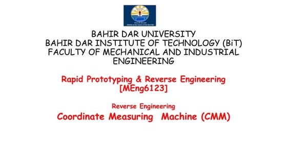 Coordinate Measuring Machine(CMM) | PPTX