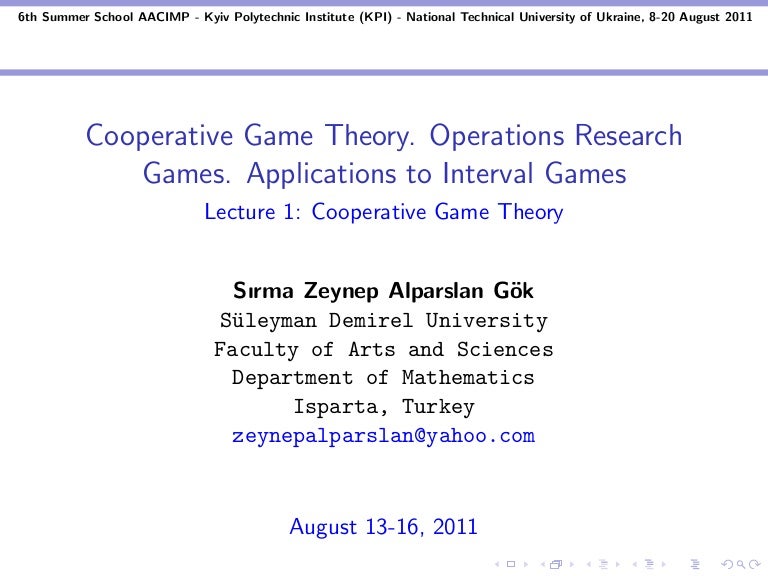 Cooperative Game Theory cooperative-game-theory