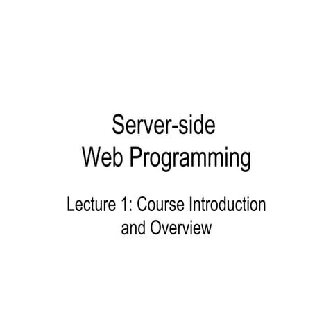 Lecture1 | PPT | Web Development | Internet