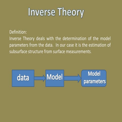 Inverse Theory in Geophysics, Lecture 1 | PPTX