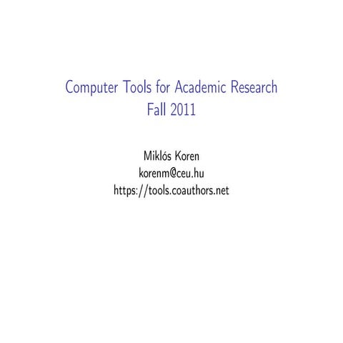 Computer Tools for Academic Research | PPT