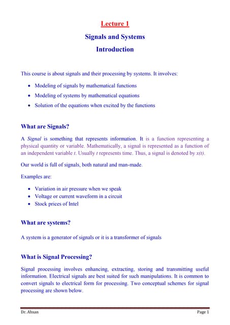 1. elementary signals | PPTX