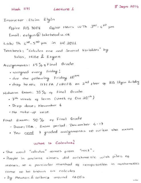 Calculus II Lecture Notes | PDF