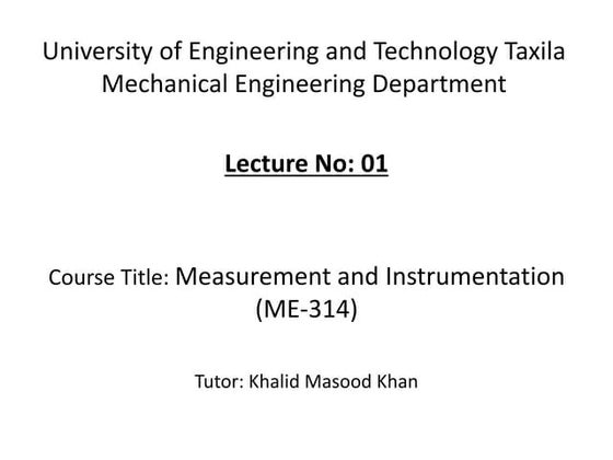 Lecture1 measurement & intrumentation | PPT