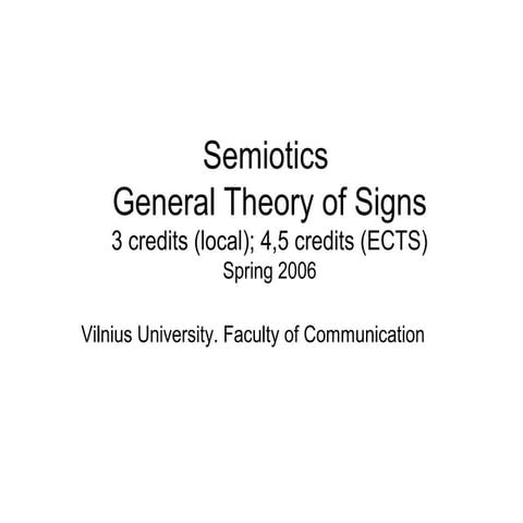 Lecture 1. semiotics. introduction | PPT
