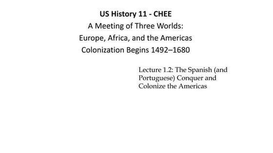 Lecture 1.3 africans to americas | PPT