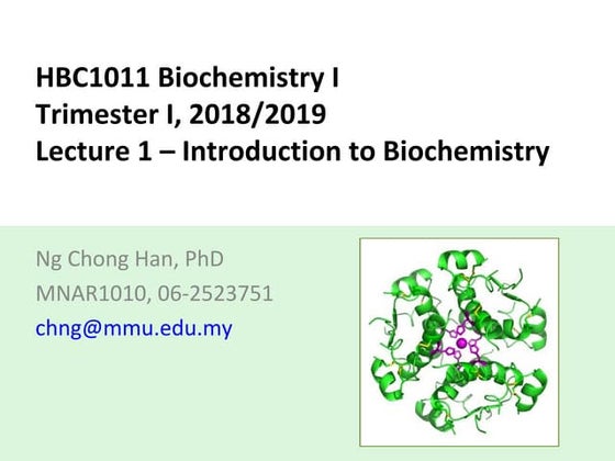 Chapter 1 - Introduction to Biochemistry (slideshare) | PPT | Biological Sciences | Science