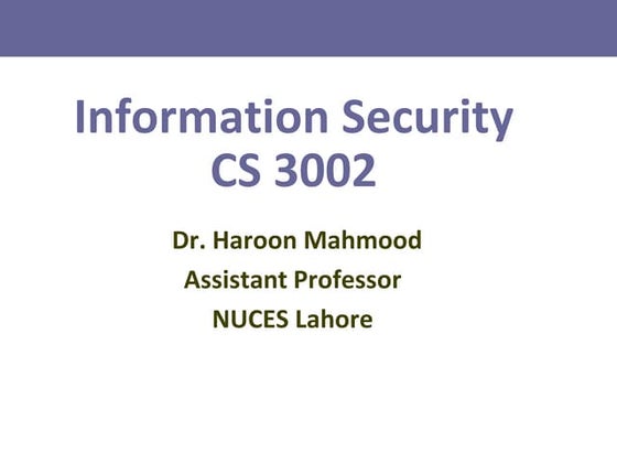 Information Assurance And Security - Chapter 1 - Lesson 1 | PPT