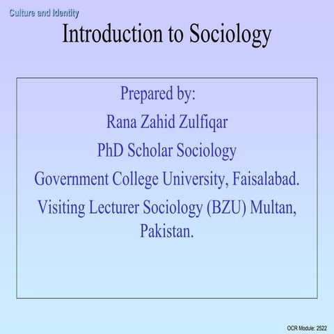 Lecture 1. Introduction to Sociology | PPT