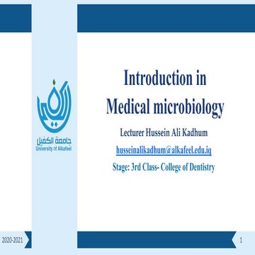 Introduction in Medical microbiology | PPT