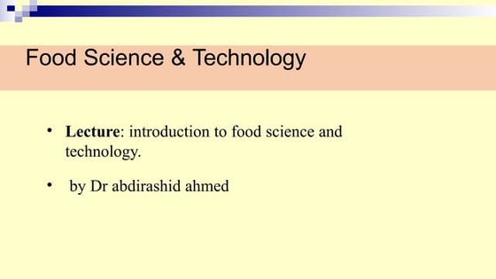 Food technology | PPT