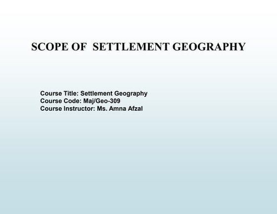 Sec 2 Unit 5 settlement patterns | PPTX | Geography | Science