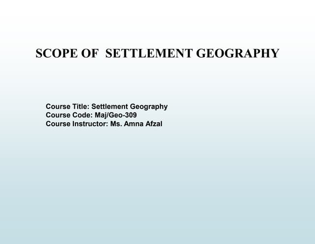 Grade 12 SETTLEMENT GEOGRAPHY | PPTX