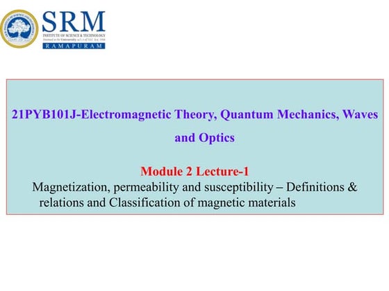 MAGNETIC METHOD IN GEOPHYSICAL SURVEY.pptx | Chemistry | Science