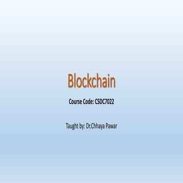 blockchain introduction for computer engineering students | PPT