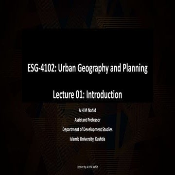 urban geography is the subdisciple of geography | PPTX