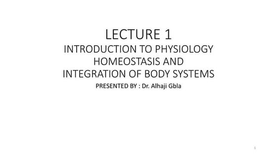 Physiology and Homeostasis | PPTX