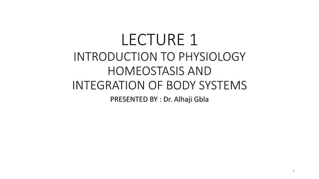 Physiology and Homeostasis | PPTX