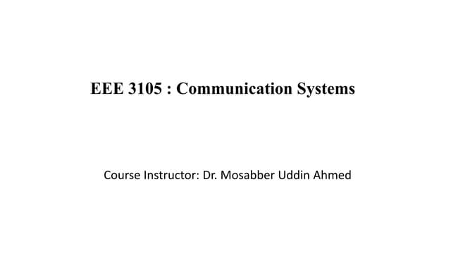 Communication Systems Lecture 1 Intro Pdf Ppt