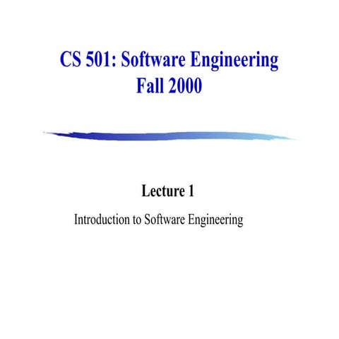 software engineering aktu unit 1 lecture 1 Lecture1.ppt | Technology & Computing