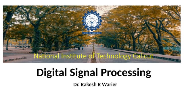 Digital Signal Processing Lectures On Signals Ppt