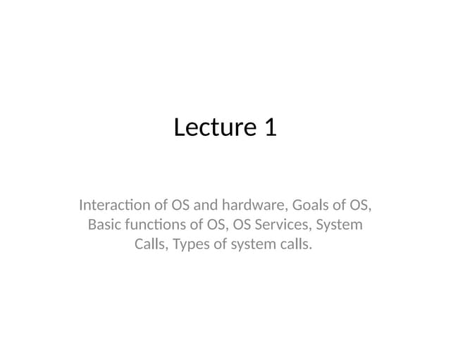 Operating System - Introduction | PPTX