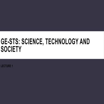 Lecture_1.pptx topic in STS SCIENCE TECHNOLOGY AND SOCIETY | PPTX