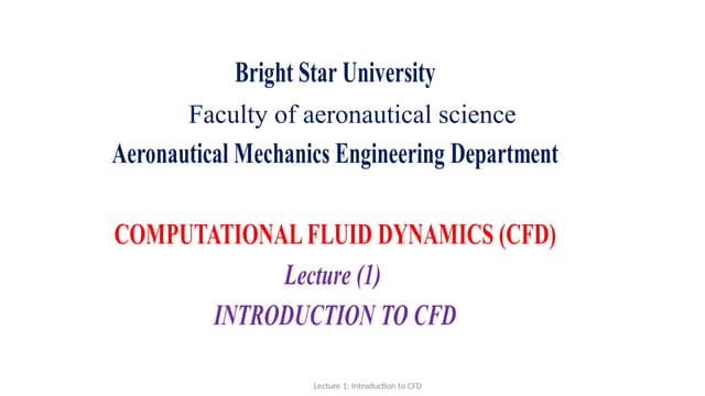 Computational fluid dynamics (cfd) | PDF