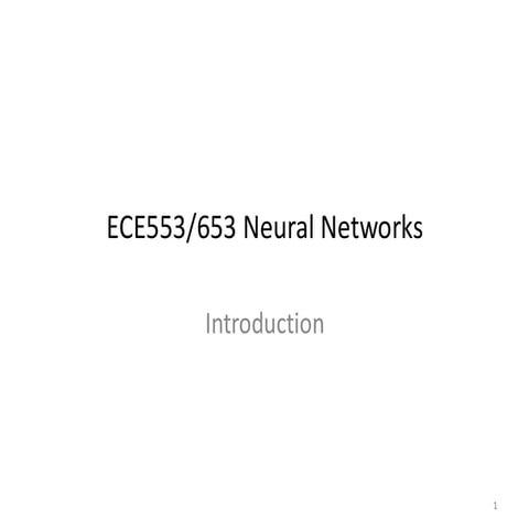 Lecture 1 Neural Network Covers The Basic Ppt