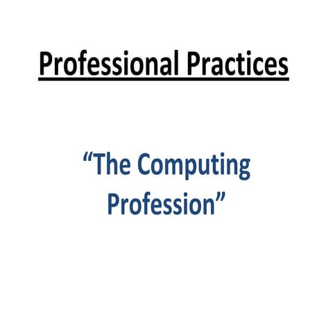 the computing profession and development of self | PDF