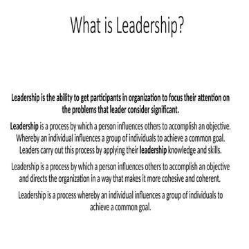 introduction to leadership and nature of leadership | PPT
