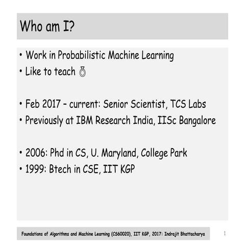 Machine Learning Theory and Algorithms Notes | PPTX