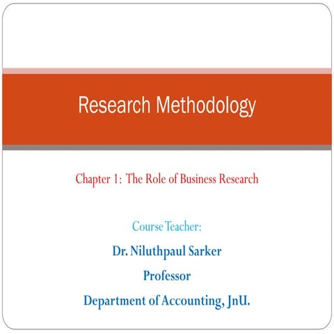 Introduction to Research Methodology Lecture 1 | PPT