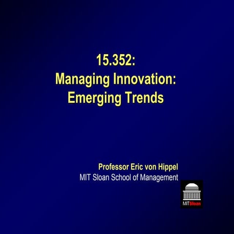 Lecture 1 for managing innovation and emerging trends | PDF