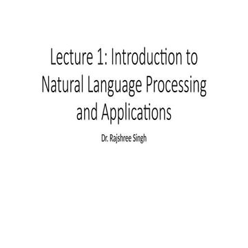 Intoduction To Natural Language Processing Lecture 1 Pptx