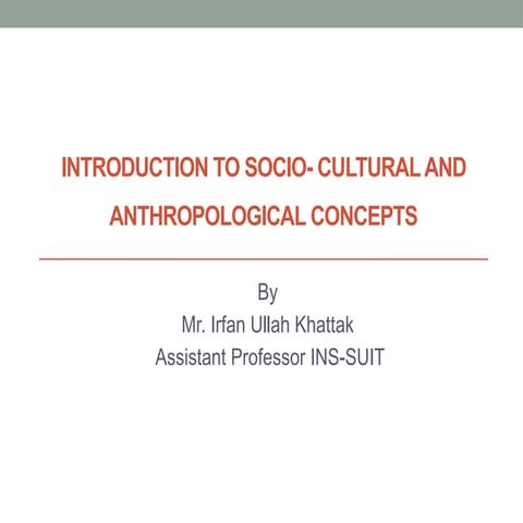 Comprehensive Introduction to Socio-Cultural and Anthropological ...