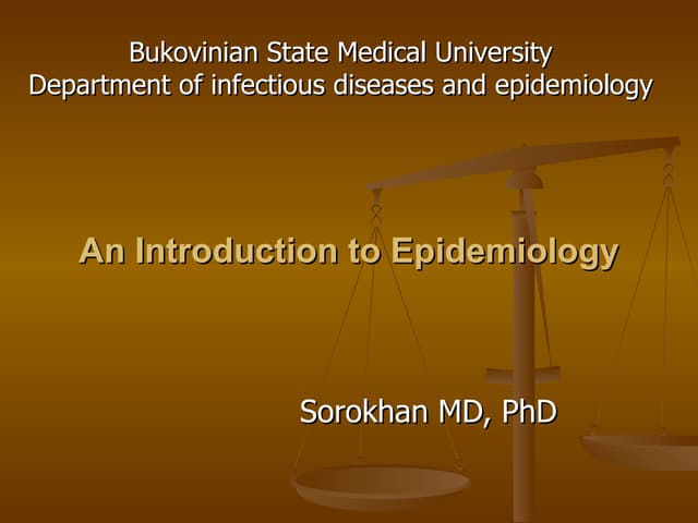 Lecture 1 An Introduction To Epidemiology Ppt